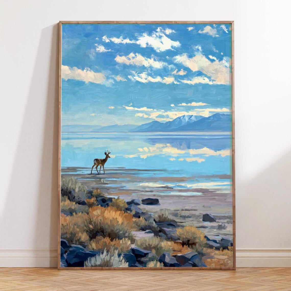 Antelope Island Great Salt Lake Wildlife Scenery Print, Unframed Canvas ...