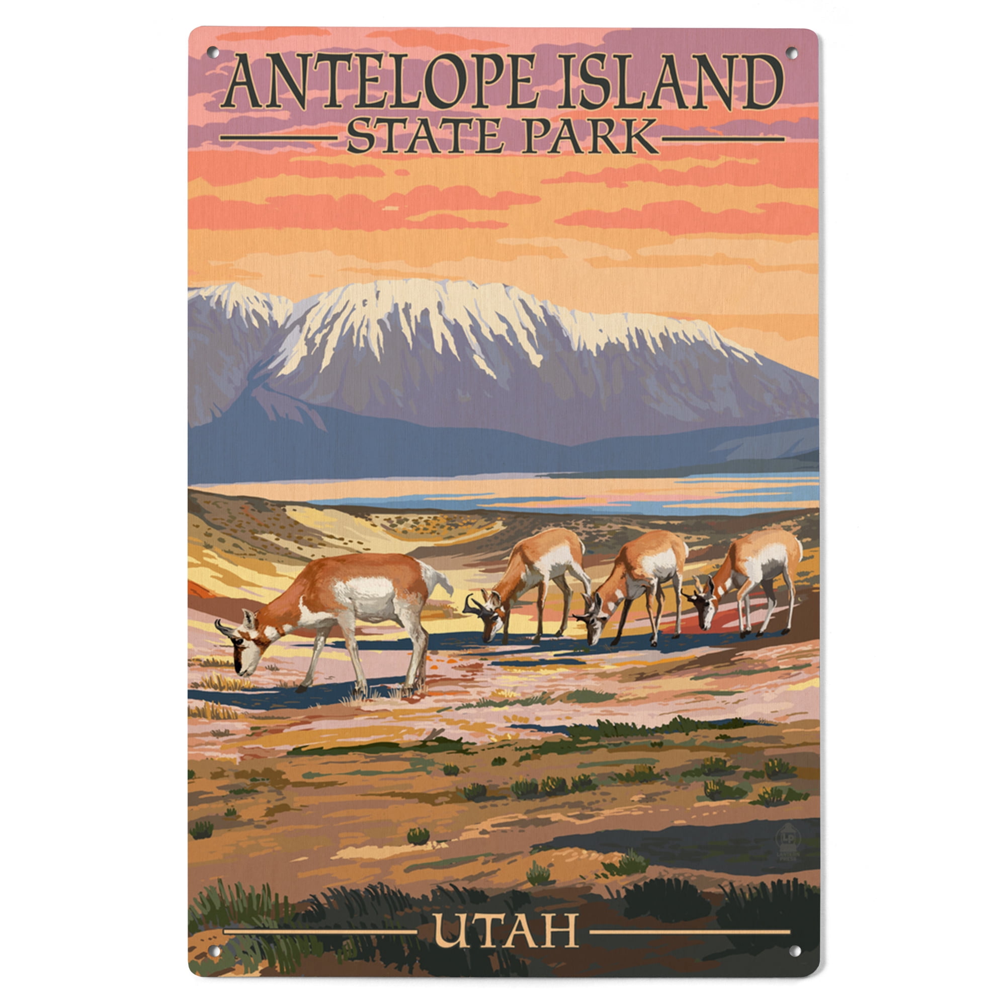 Antelope Island State Park, Utah, Antelope Scene Birch Wood Wall Sign ...