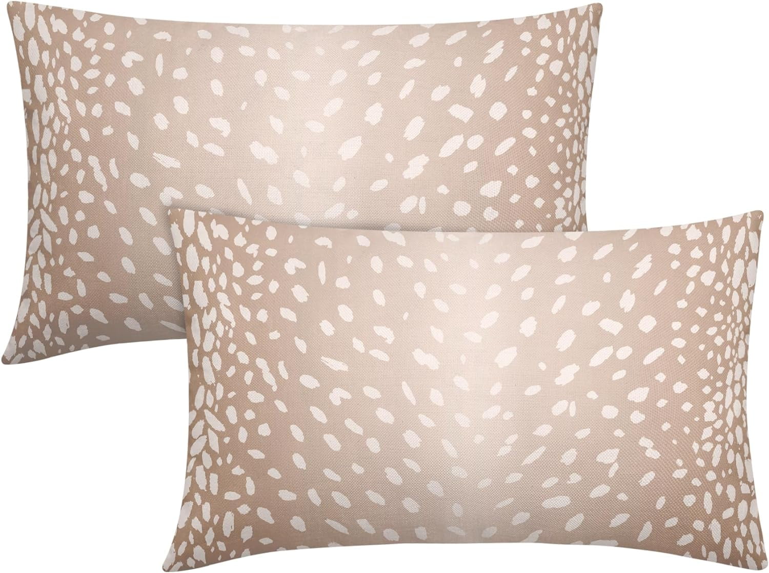 Antelope Lumbar Pillow Covers 12X20 Inch Peach Pink Faux Fawn Deer ...
