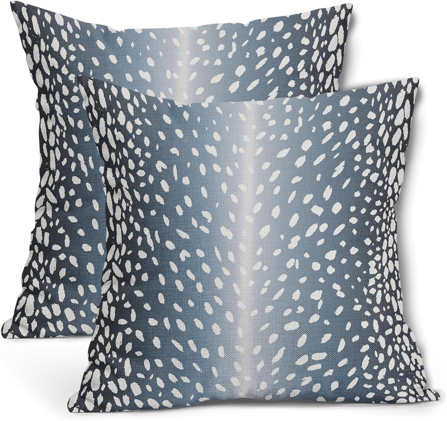 Antelope Pillow Covers 16X16 Inch Navy Blue Faux Fawn Deer Animal Print ...