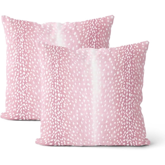 Antelope Pillow Covers 18x18 Inch 2 Pcs Preppy Pink Deer Animal Skin ...