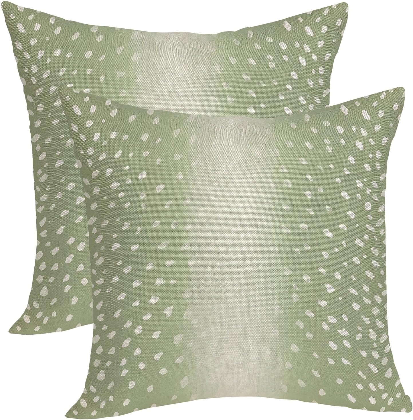 Antelope Pillow Covers 18x18 Inches Pack of 2,Sage Green Animal Skin ...