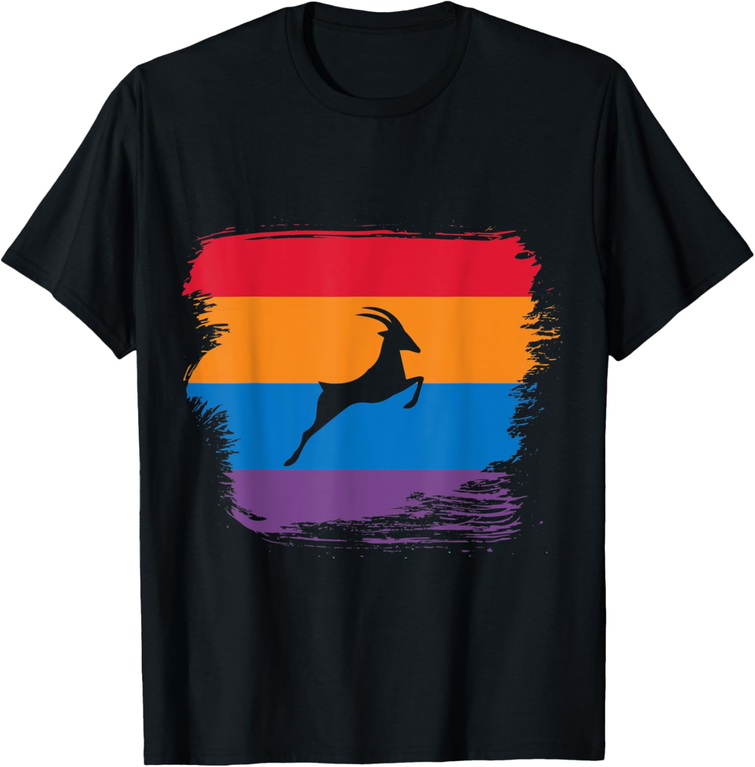 Antelope Shadow silhouette with colorful Flag T-Shirt men and women can ...