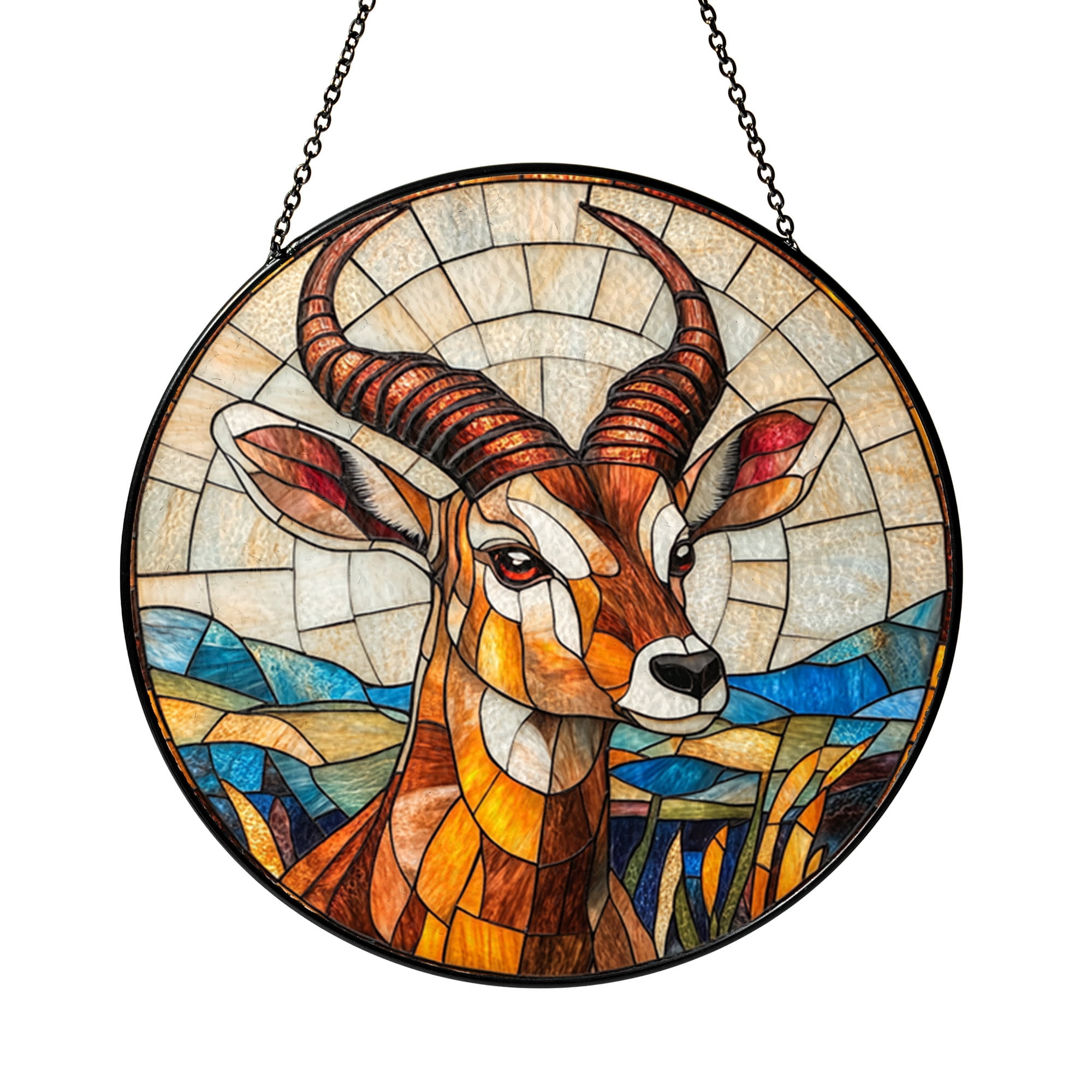 Antelope Stained Glass Suncatcher – Wildlife Nature Window Art ...