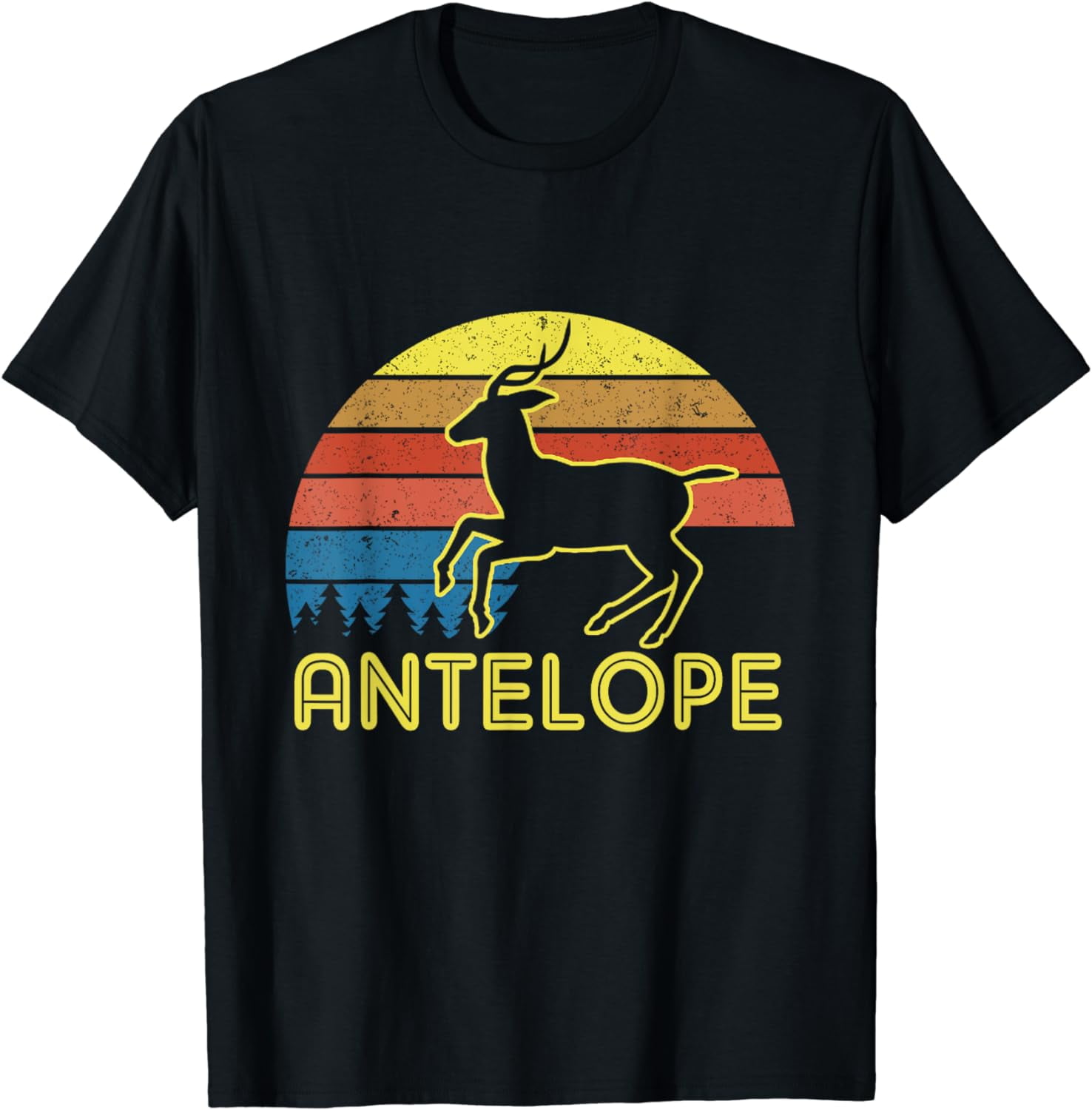Antelope T shirt Antelope Vintage Retro Sunset Style Shirt T-Shirt ...