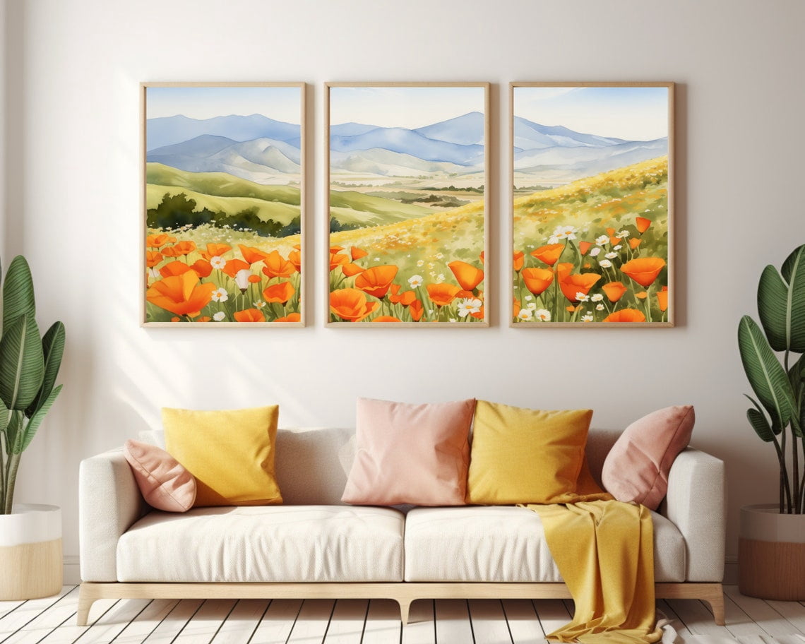 Antelope Valley Poppy California Landscape Wall Art Wildflower Decor ...