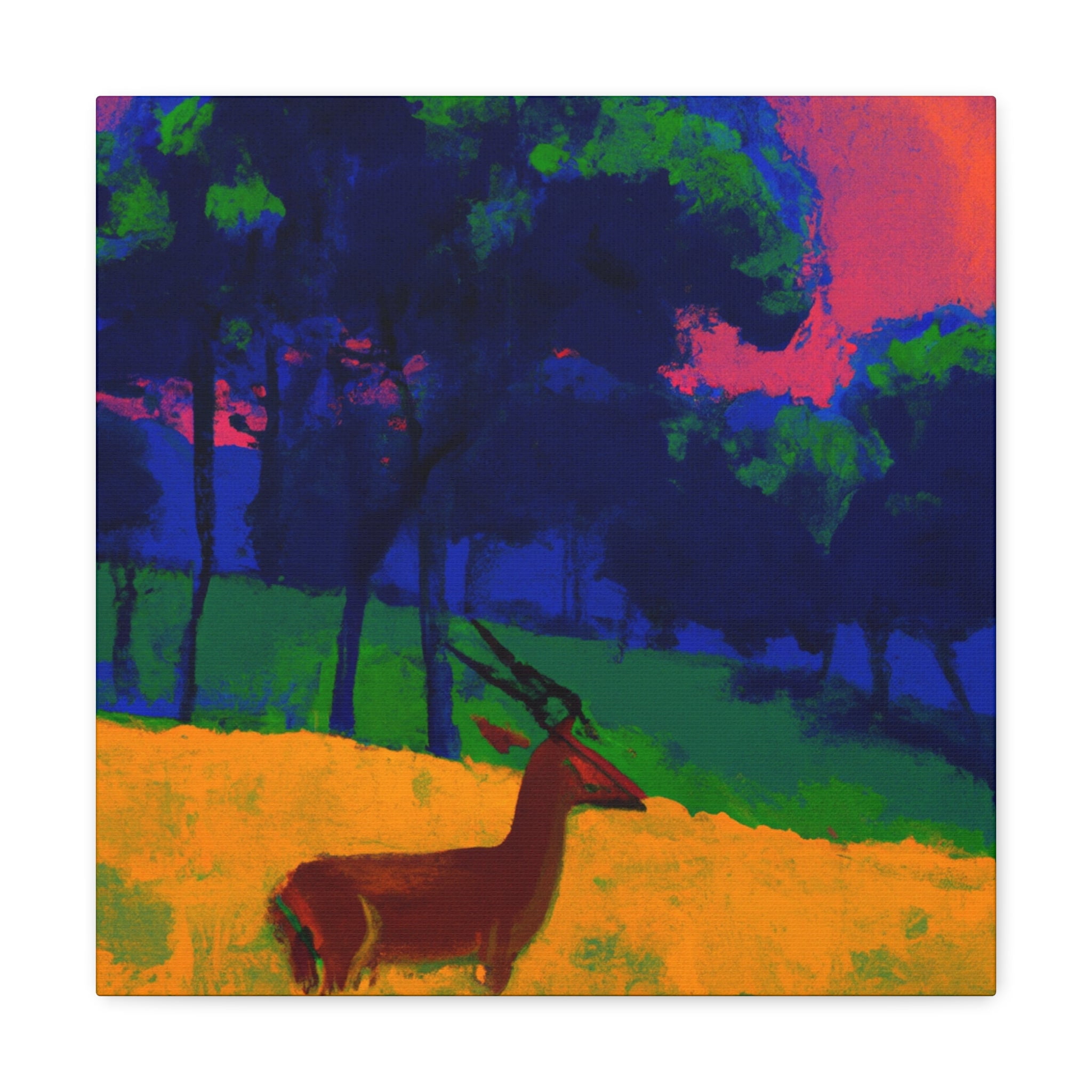 Antelope in Moonlight - Canvas - Walmart.com