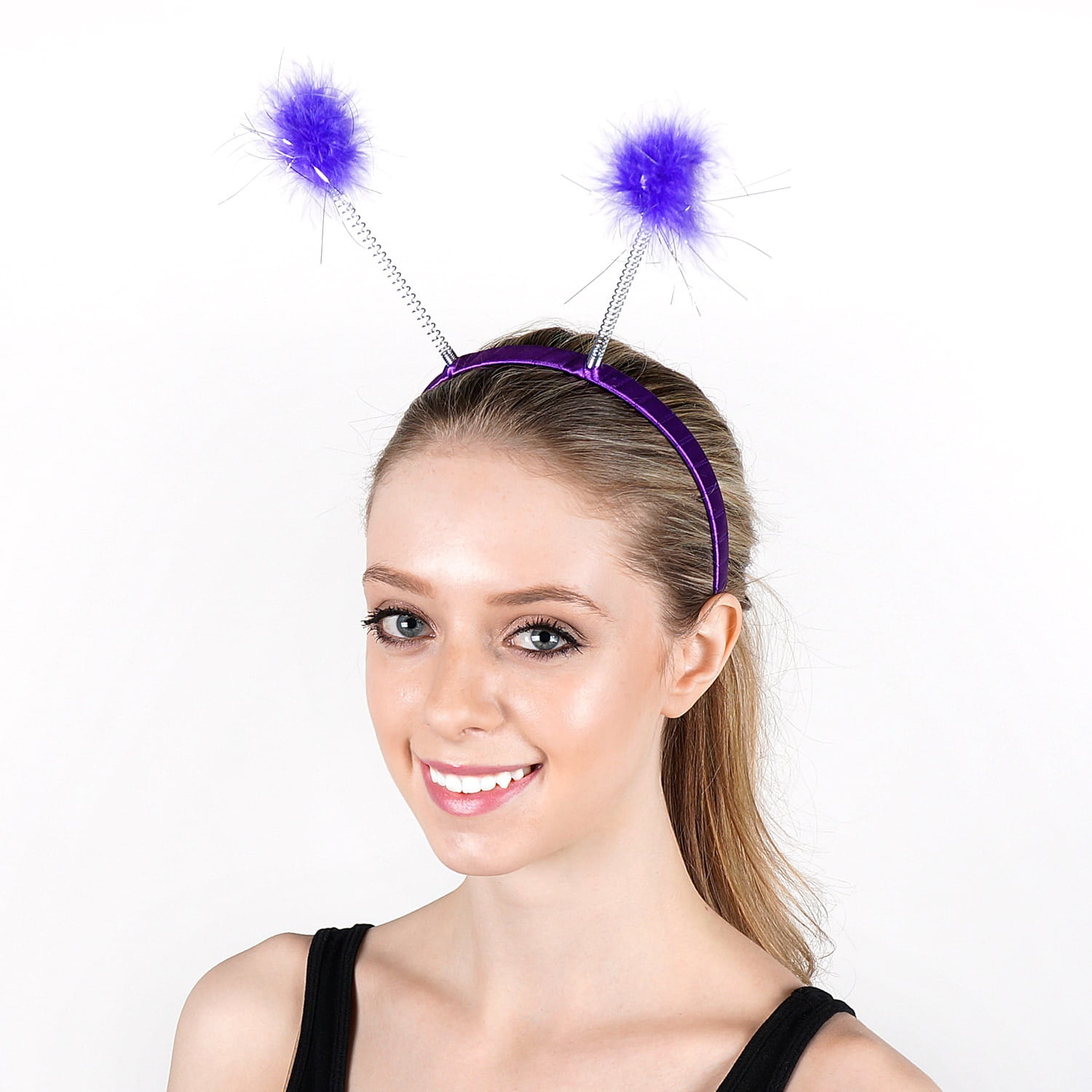 Antenna Costume Feather Headband - Lilac Ladybug Robot Space Alien ...