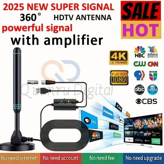 Antenna Designed for Indoor Television, Including Smart Tvs And All HD ...