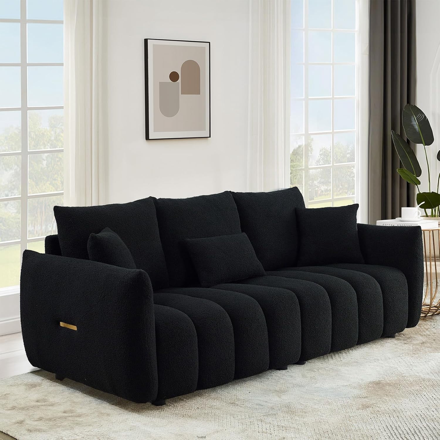 Antetek 78" Modern Sofa Couch, Comfy Deep Seat Teddy Cloud Sofa ...
