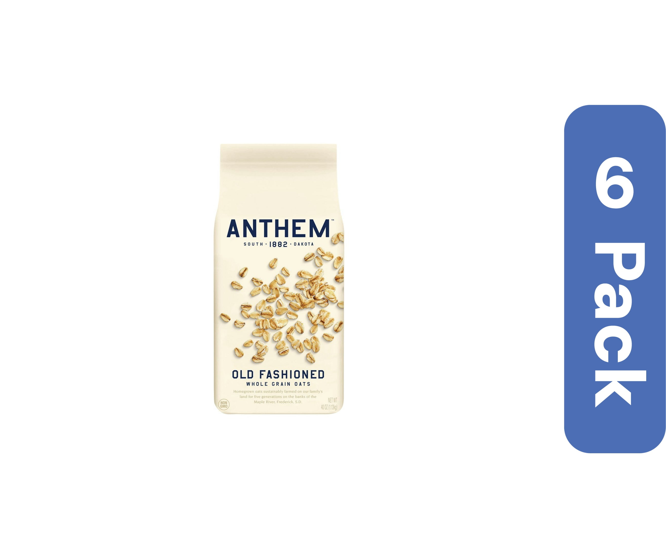 Anthem Old Fashioned Whole Grain Oats 40 oz (Pack of 6) - Walmart.com