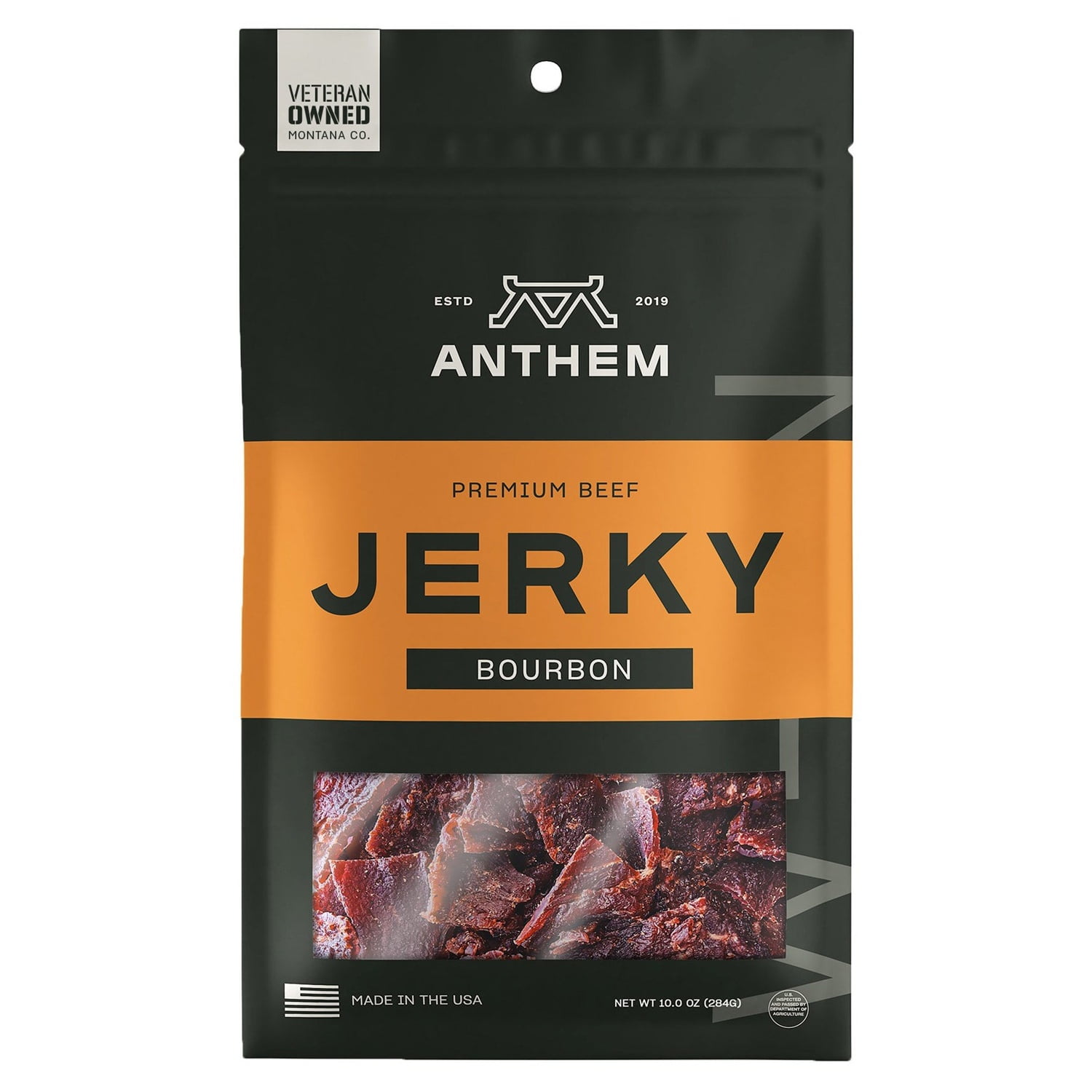 Anthem Snacks Premium Beef Bourbon Jerky, 10 Ounce - Walmart.com