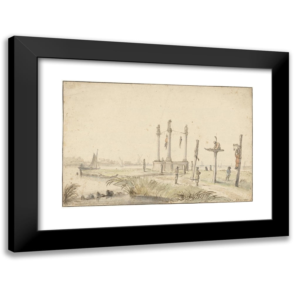 Anthonie van Borssom 18x13 Black Modern Framed Museum Art Print Titled ...
