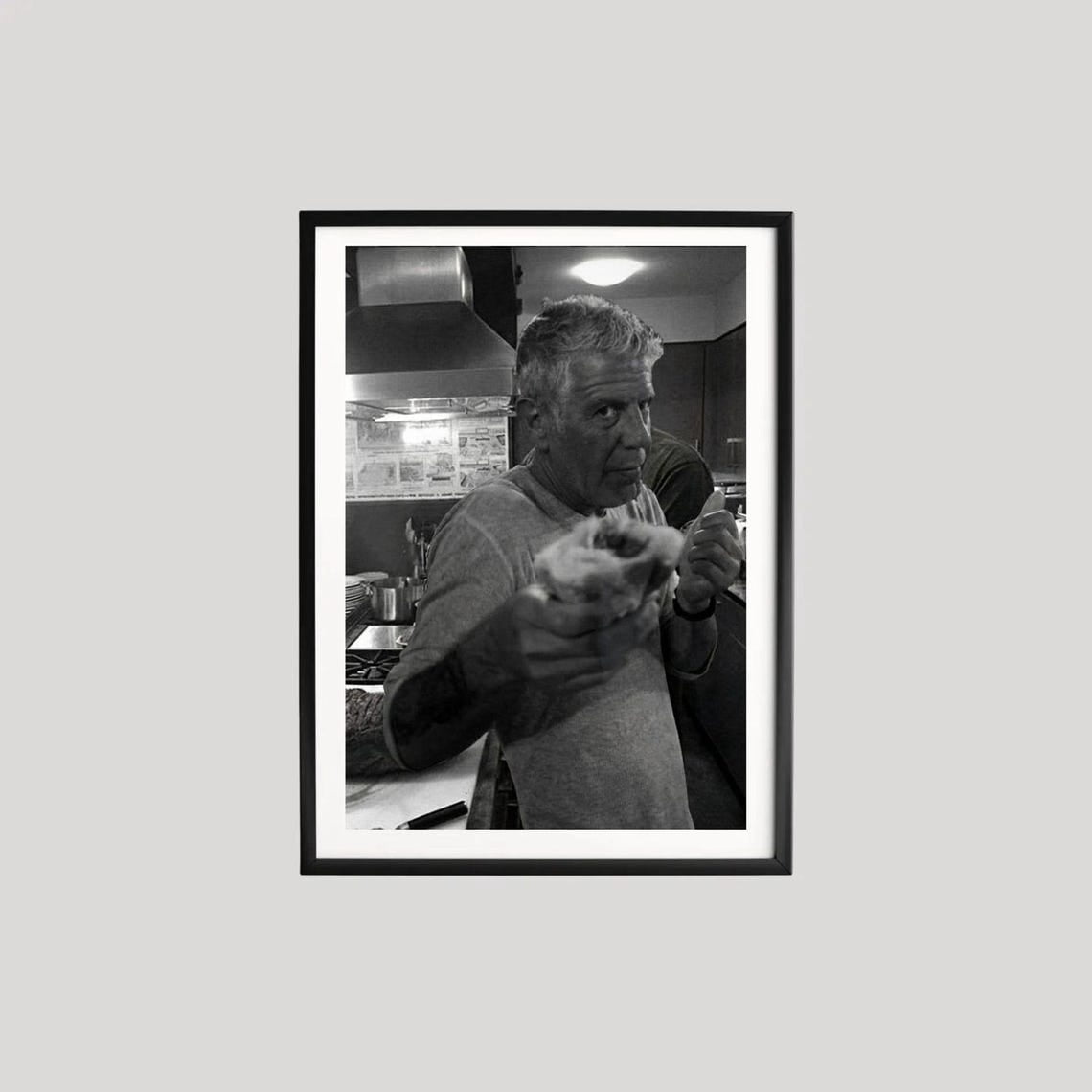 Anthony Bourdain Black and White Kitchen Moment Iconic Chef Candid ...