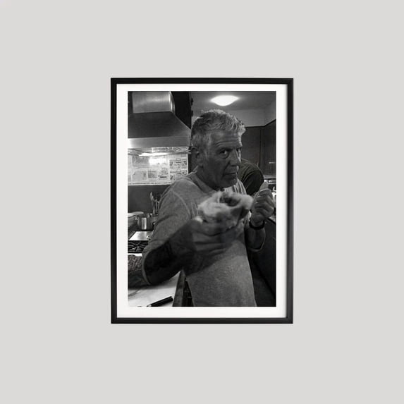 Anthony Bourdain Black and White Kitchen Moment Iconic Chef Candid ...