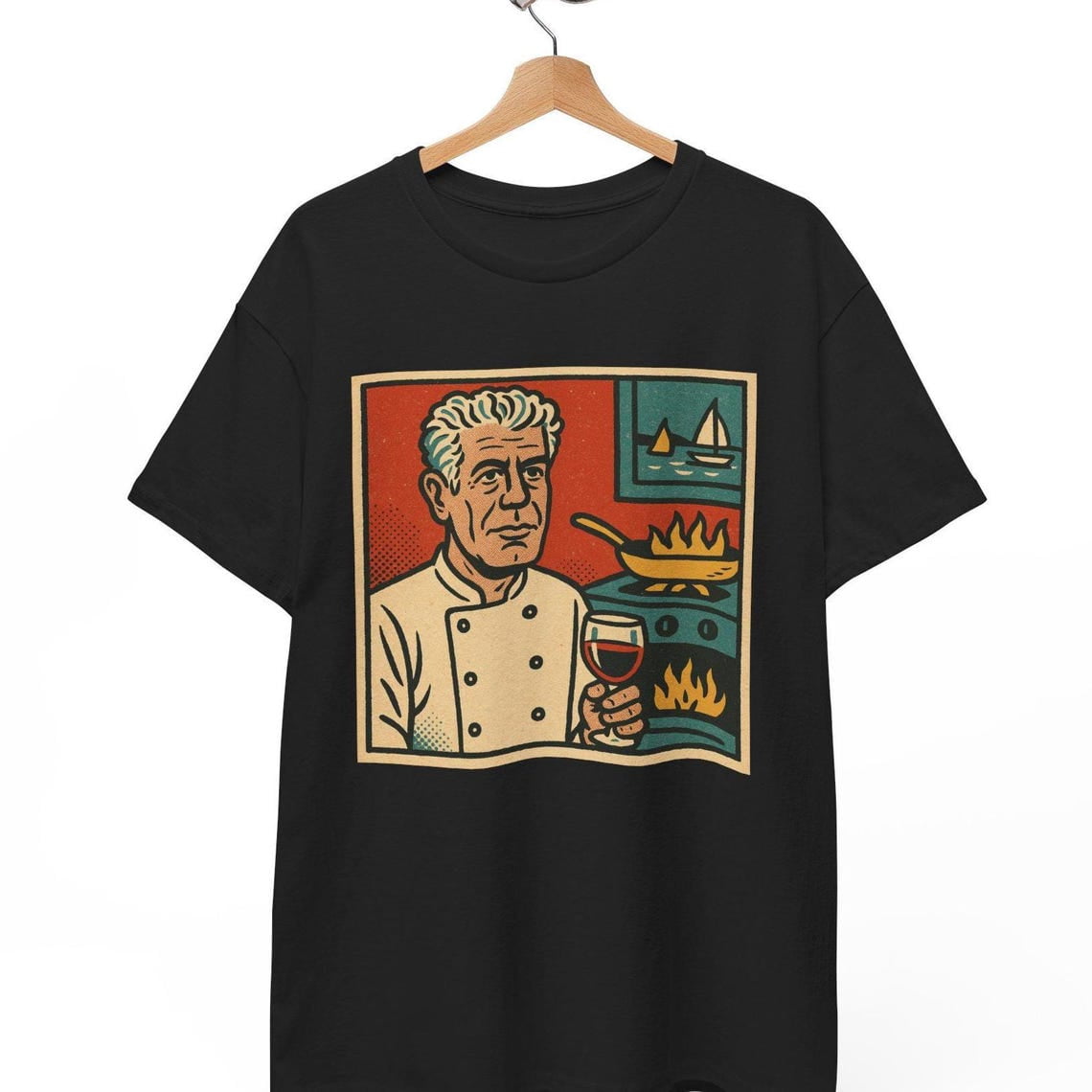 Anthony Bourdain Comic Retro Chef Graphic T-Shirt - Walmart.com