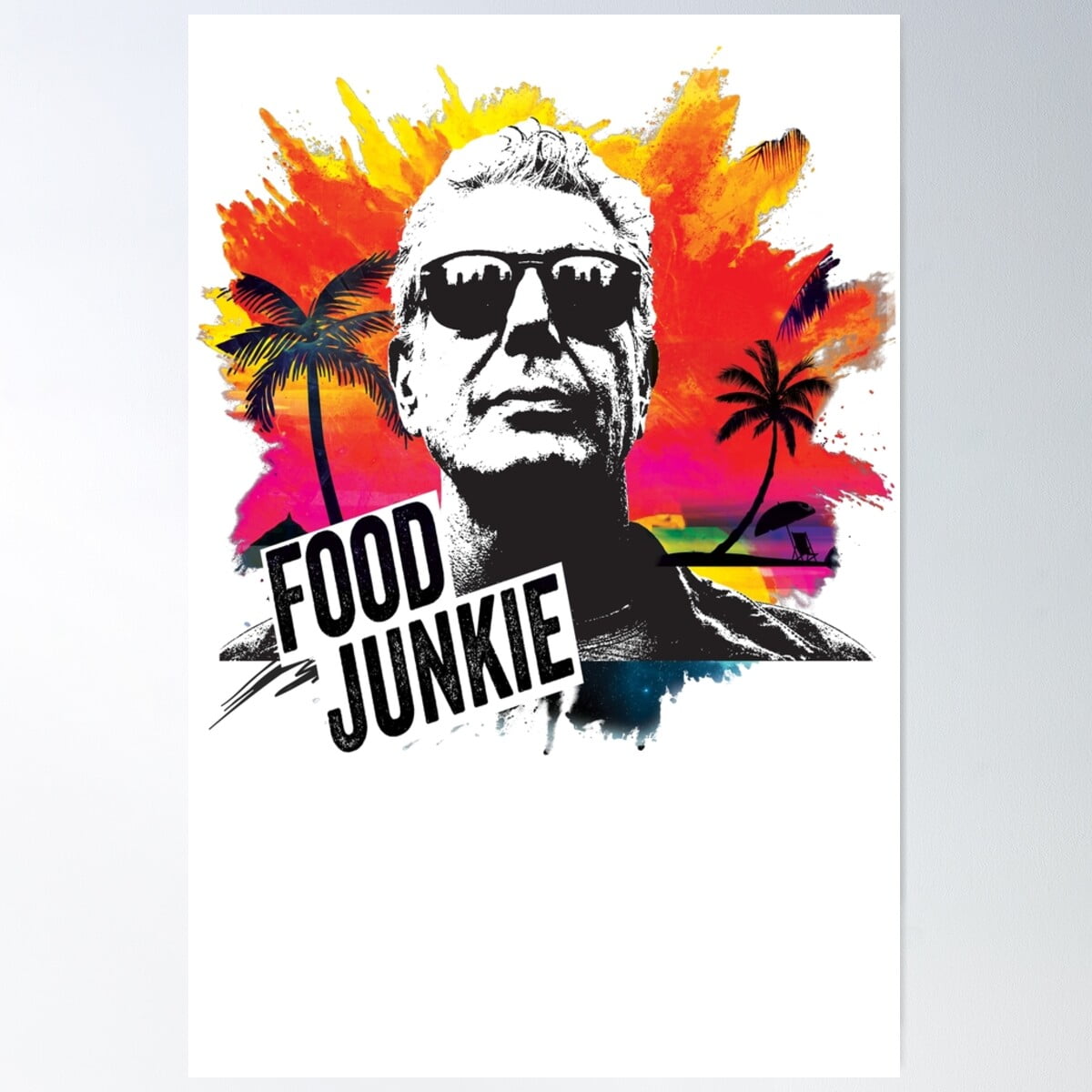 Anthony Bourdain Food Junkie Shirt Poster Wall Art, Modern Wall Decor ...