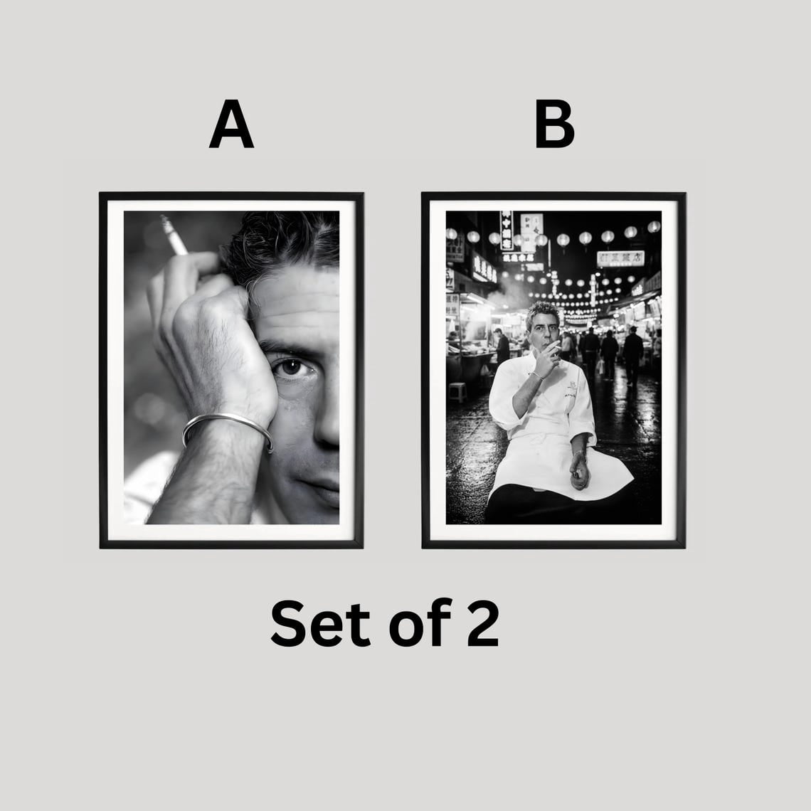Anthony Bourdain Photography Head Chef Kitchen Wall Art Black and White ...