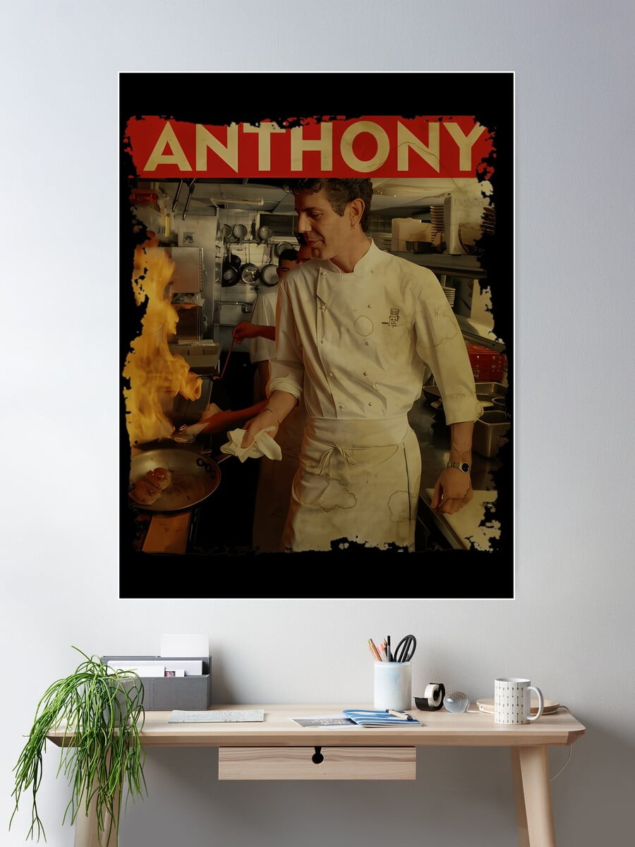 Anthony Bourdain - Retro Style 1 Poster Wall Art, Modern Wall Decor For ...