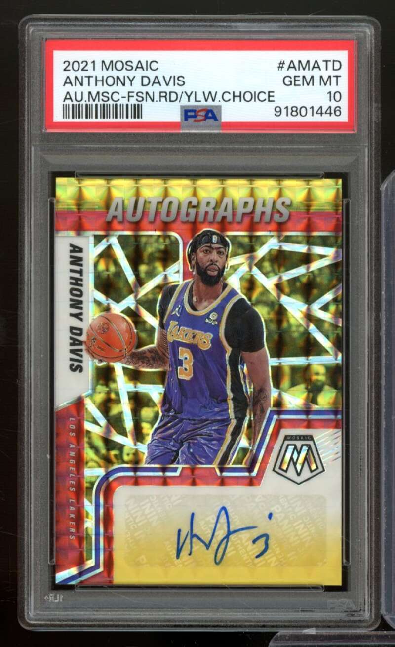 Anthony Davis Card 2021-22 Mosaic Auto Yellow Choice (pop 3) #Amatd PSA ...