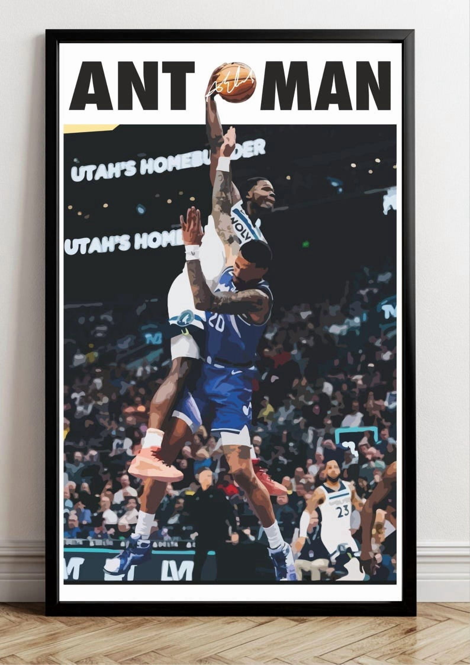 Anthony Edwards Ant-Man Slam Dunk NBA Illustrated Sports Poster 12x18 ...