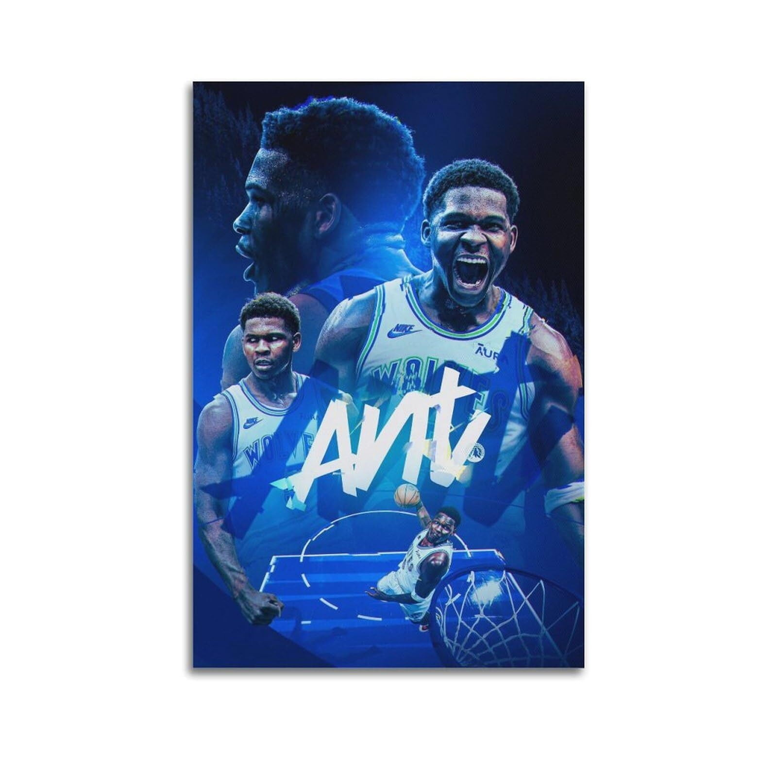 Anthony Edwards Basketball Star Poster Poster Album Cover Posters for Bedroom Wall Art Canvas ...