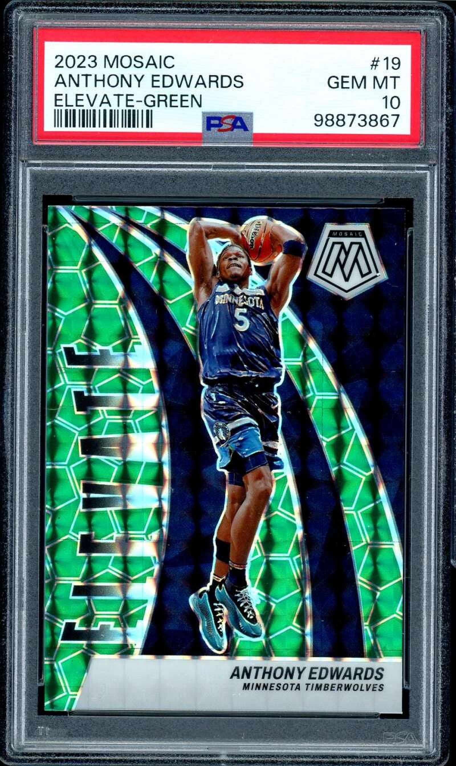 Anthony Edwards Card 2023-24 Mosaic Elevate-Green #19 PSA 10 - Walmart.com