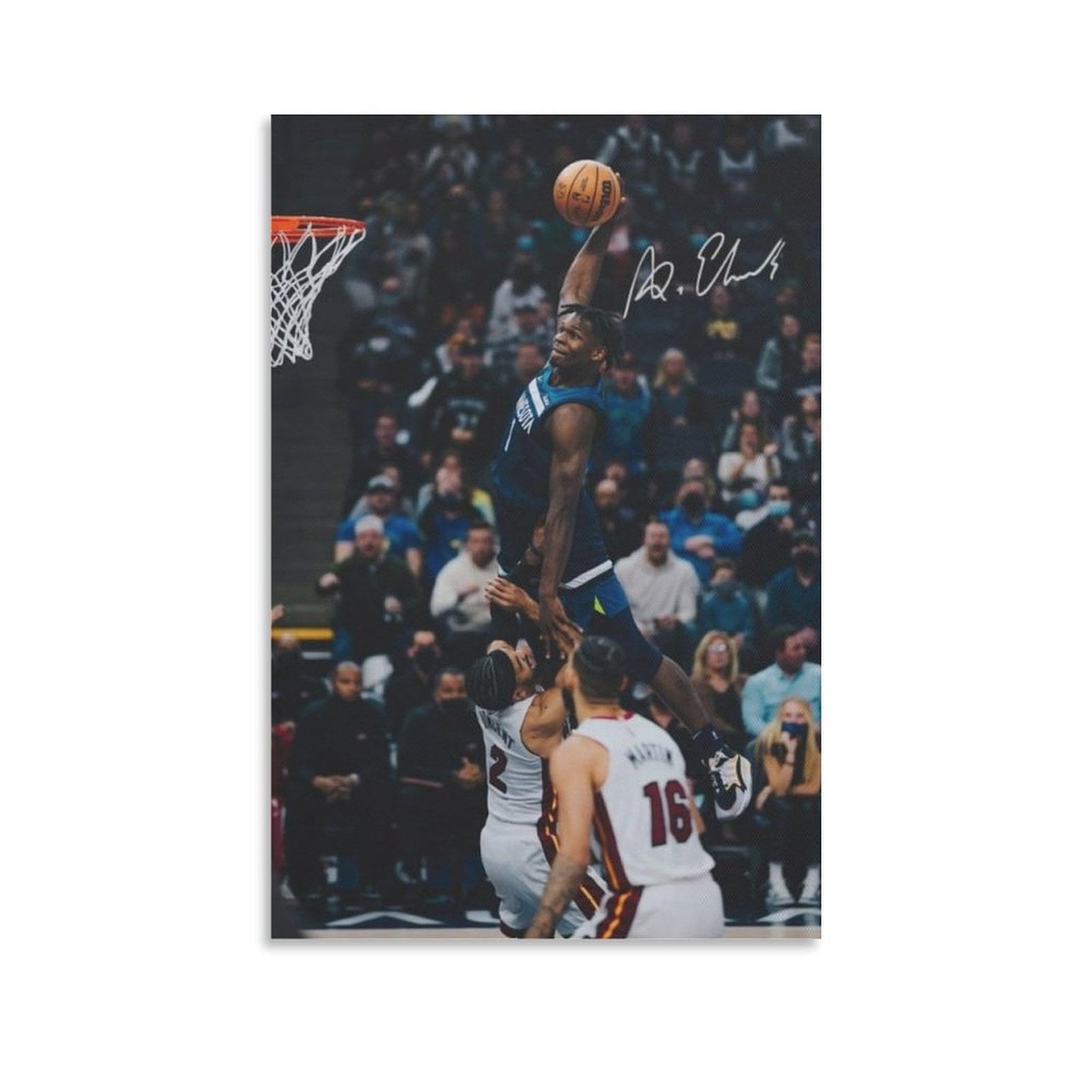 Anthony Edwards Dunk Canvas Poster Picture Print Wall Art Poster ...