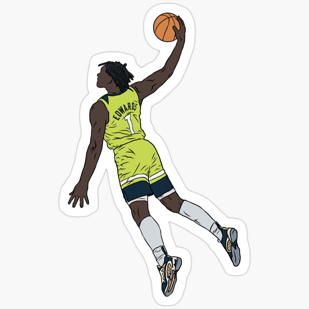 Anthony Edwards Dunk Sticker Phone Decal Water Bottle Stickers Car ...