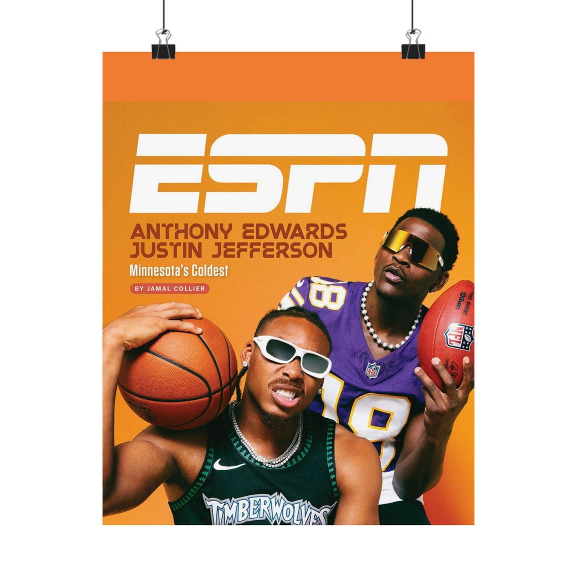 Anthony Edwards Justin Jefferson Minnesota Timberwolves Vikings ESPN ...