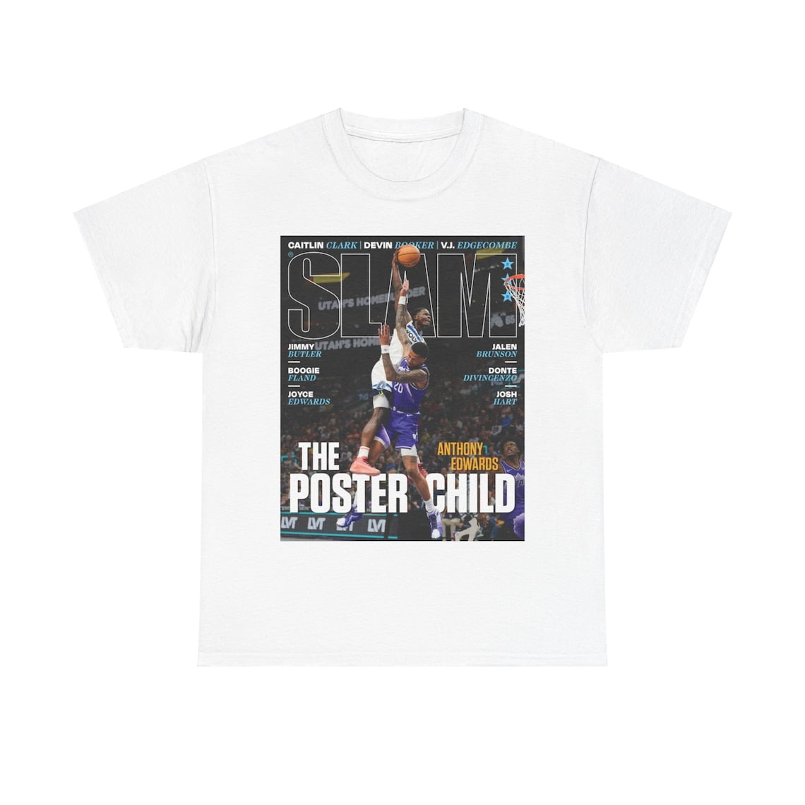 Anthony Edwards Minn.eso.ta Timb.erwo.lves N.B.A Slam Cover WHITE Tee ...