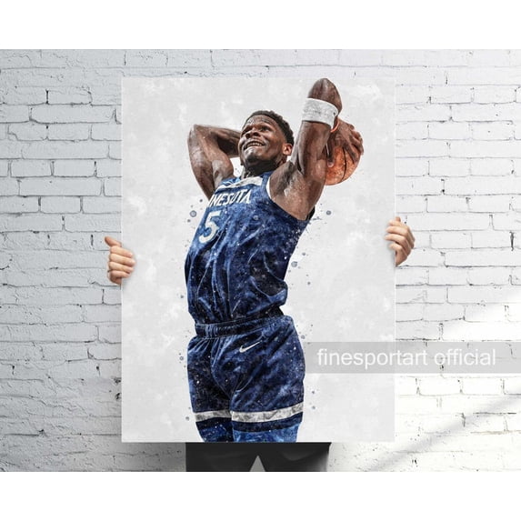 Anthony Edwards Minnesota Basketball Slam Dunk Sports Poster 24x36 ...