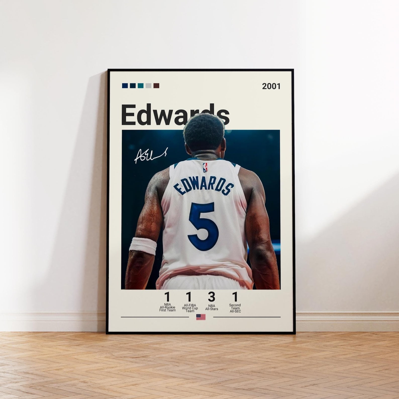 Anthony Edwards Poster Explosive NBA Dunk Moment Sports Wall Art Size ...