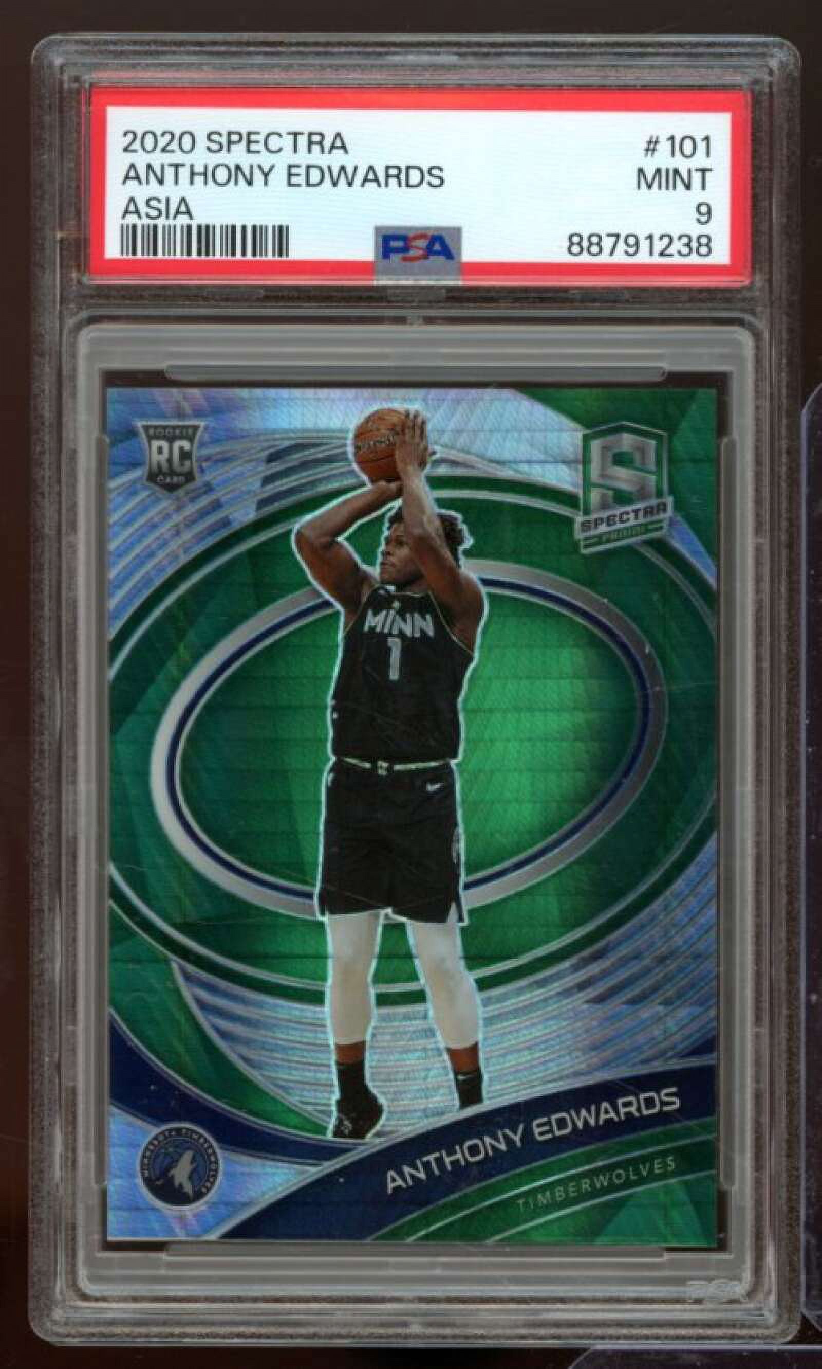 Anthony Edwards Rookie Card 2020-21 Spectra Asia Green #101 PSA 9 - Walmart.com