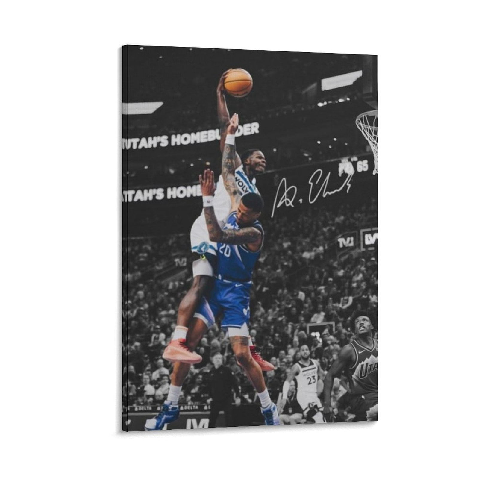 Anthony Edwards Throwback Dunk Canvas Poster Canvas Art Poster and Wall ...