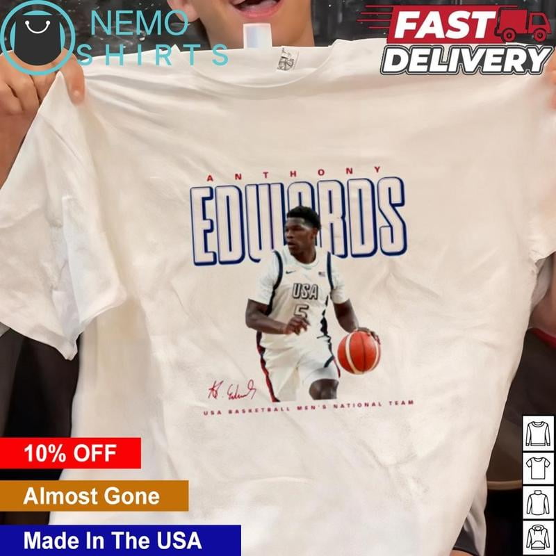 Anthony Edwards USA basketball player signature Unisex Comfort Tee T ...