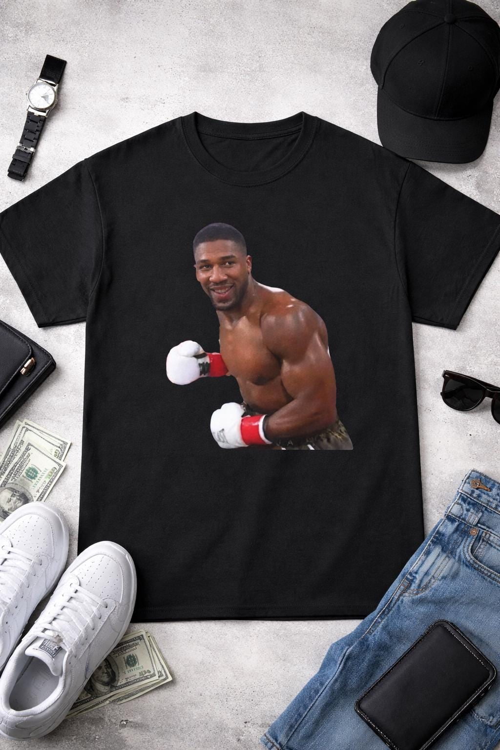 Anthony Joshua smiling before knocking out Jake Paul T Shirt - Walmart.com