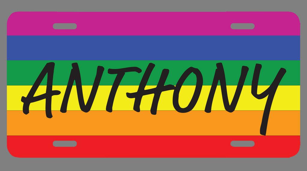 Anthony Name Pride Flag Style License Plate Tag Vanity Novelty Metal ...