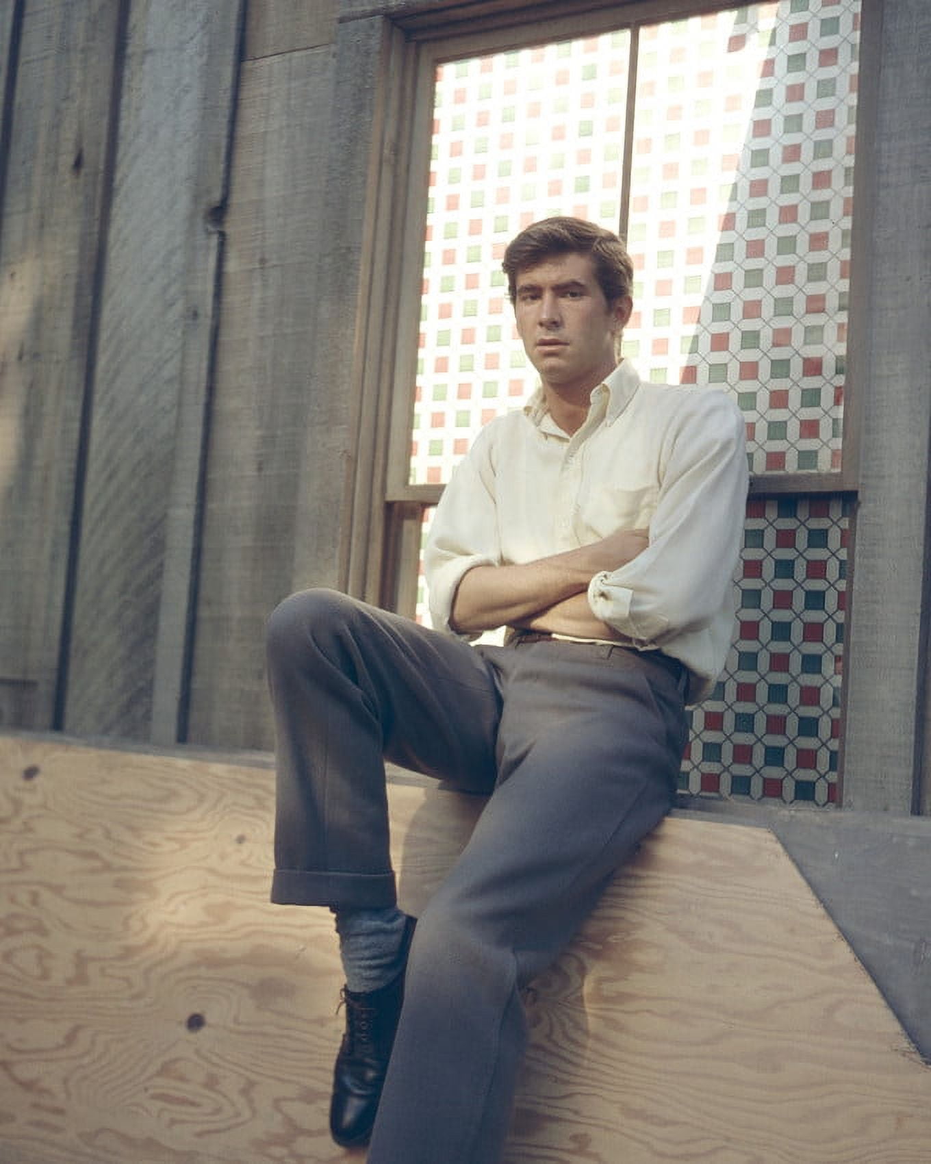 Anthony Perkins Somber Pose By Window Arms Folded 24X36 Classic ...