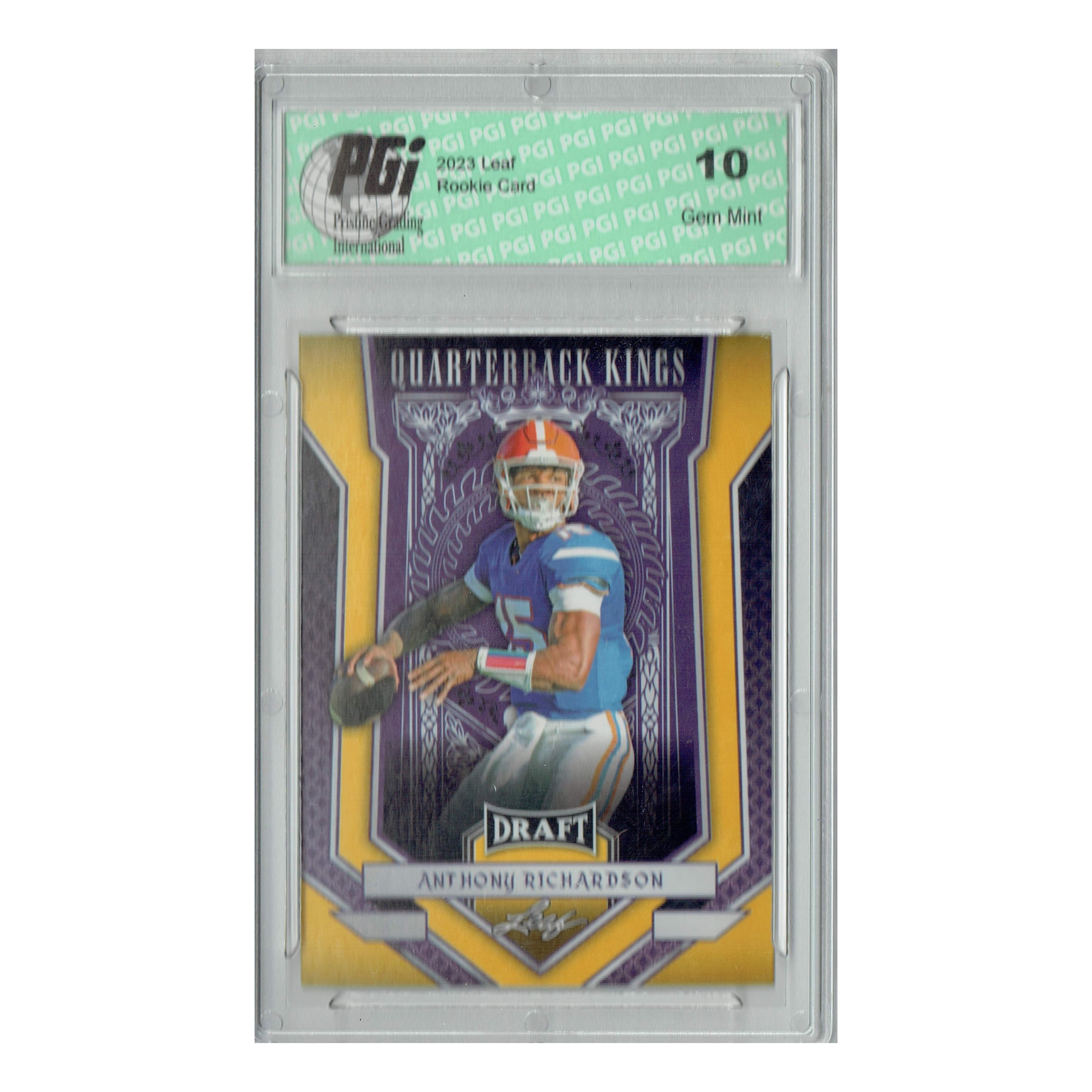 Anthony Richardson 2023 Leaf Football #88 Gold QB Kings Rookie Card PGI ...