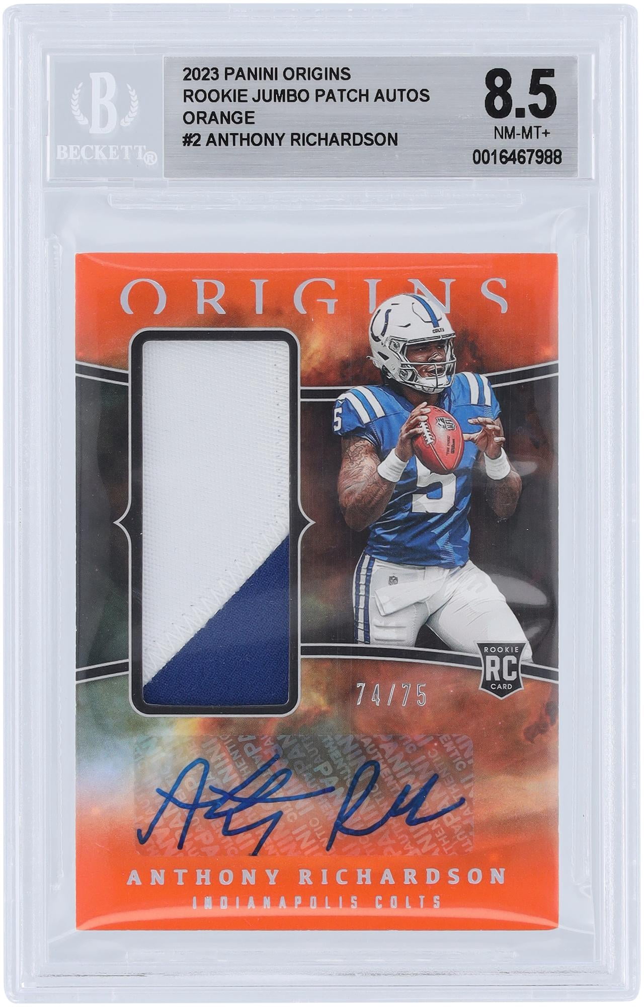 Anthony Richardson Indianapolis Colts Autographed 2023 Panini Origins 2 ...