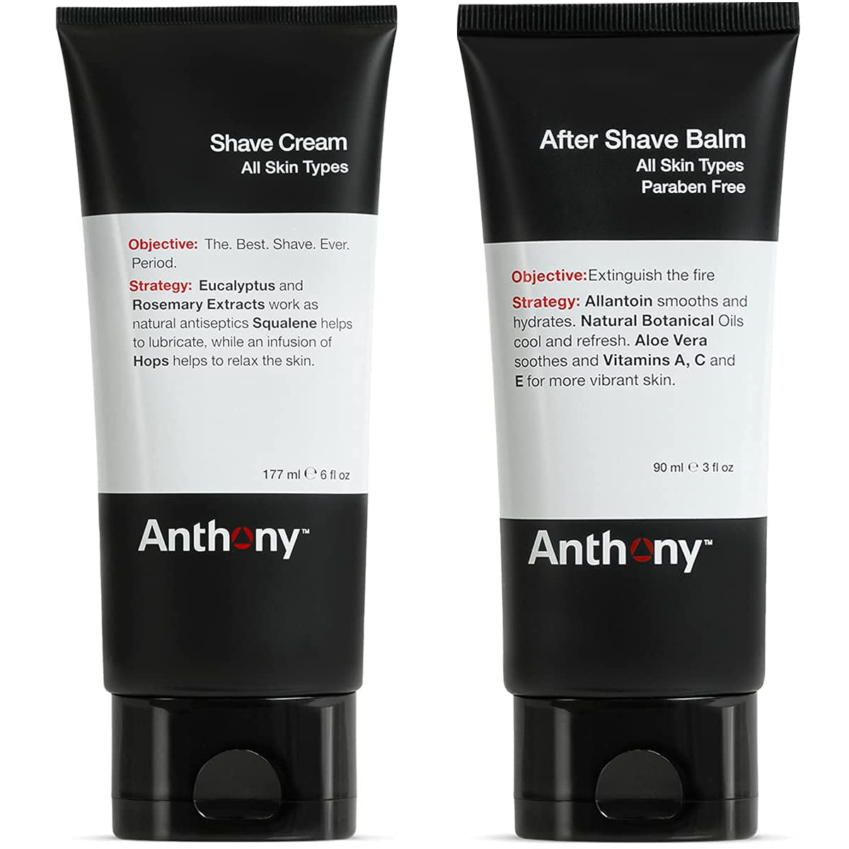 Anthony Shave Cream, 6 Fl Oz, and Anthony Aftershave Balm, 3 Fl Oz ...