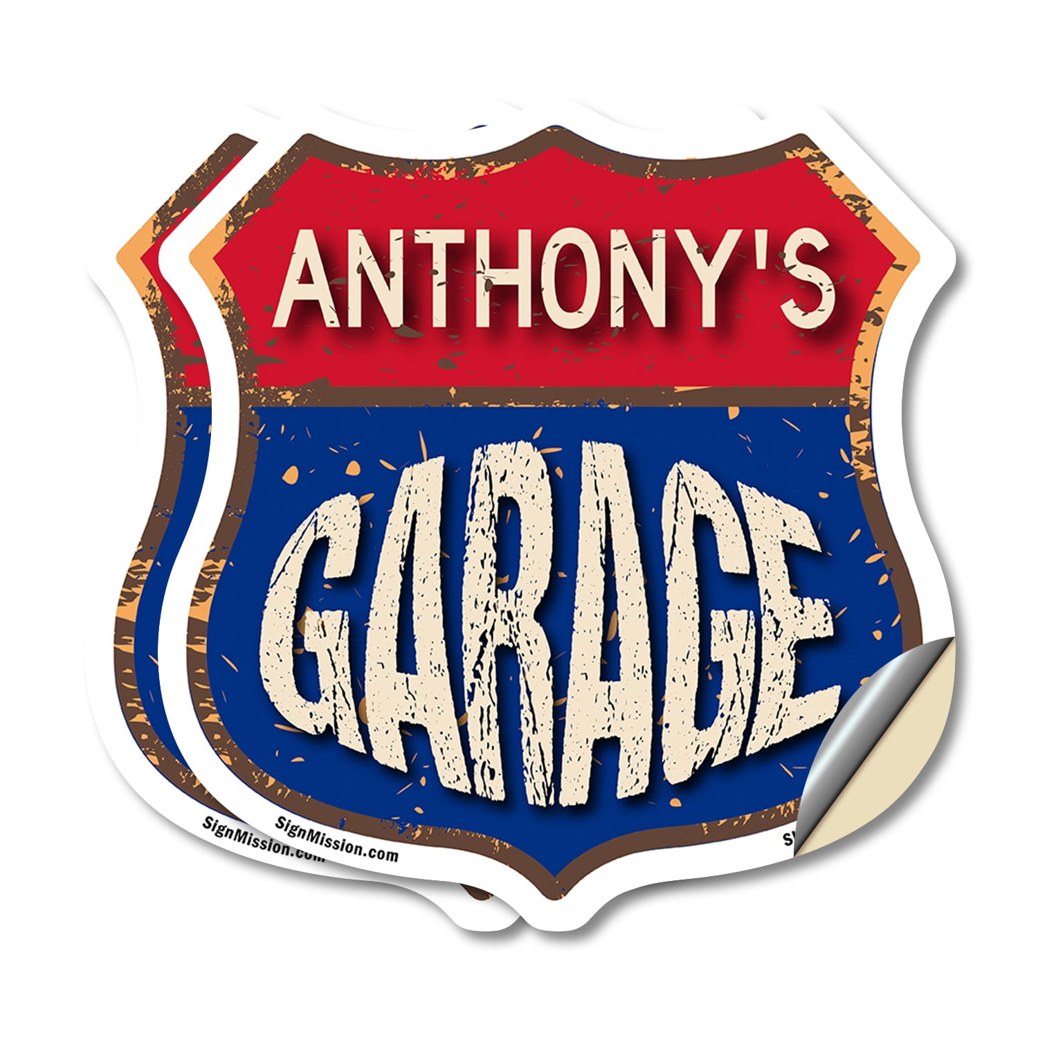 Anthony's Garage (2 Pack) 6 inch X 6 inch Shield Shaped Heavy Duty 3.2 ...