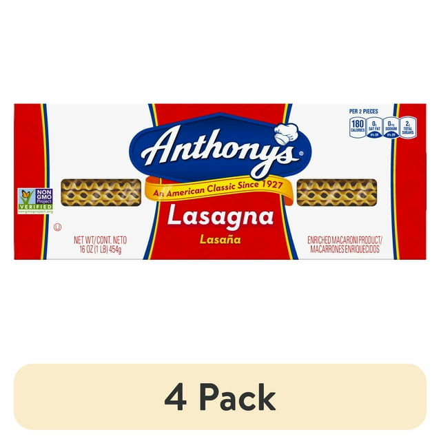 (4 pack) Anthony's Lasagna, 16 oz - Walmart.com