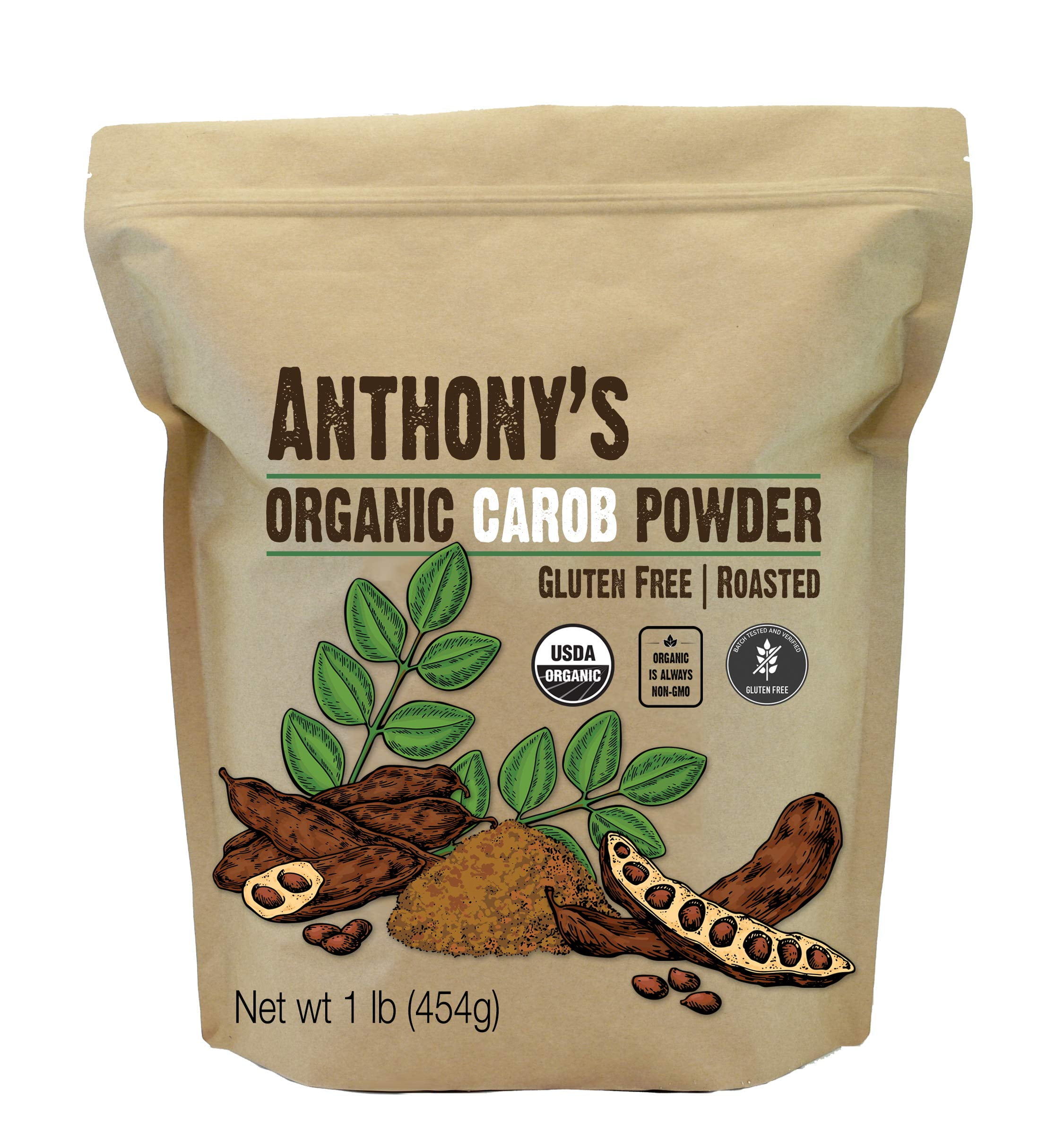 Anthony's Organic Carob Powder, 1 lb, Gluten Free, Non GMO, Cocoa ...