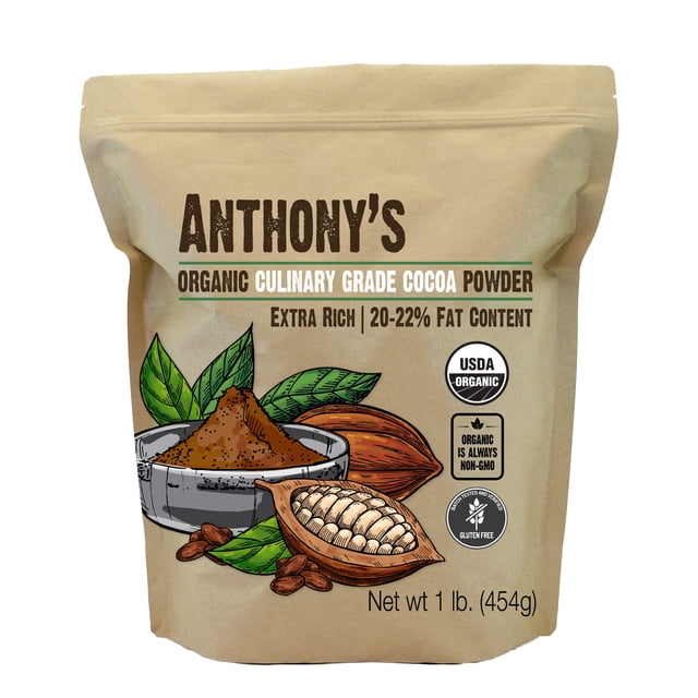 Anthony's Organic Culinary Grade Cocoa Powder, 1 lb, Dutch Processed ...