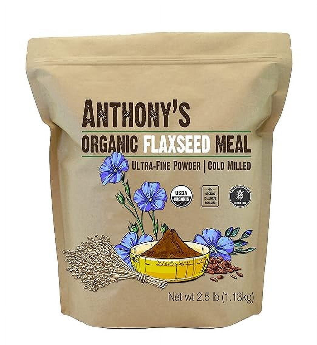 Anthony's Flaxseed Meal, 2.5 lb, Ground Ultra Fine Powder, Cold Milled ...