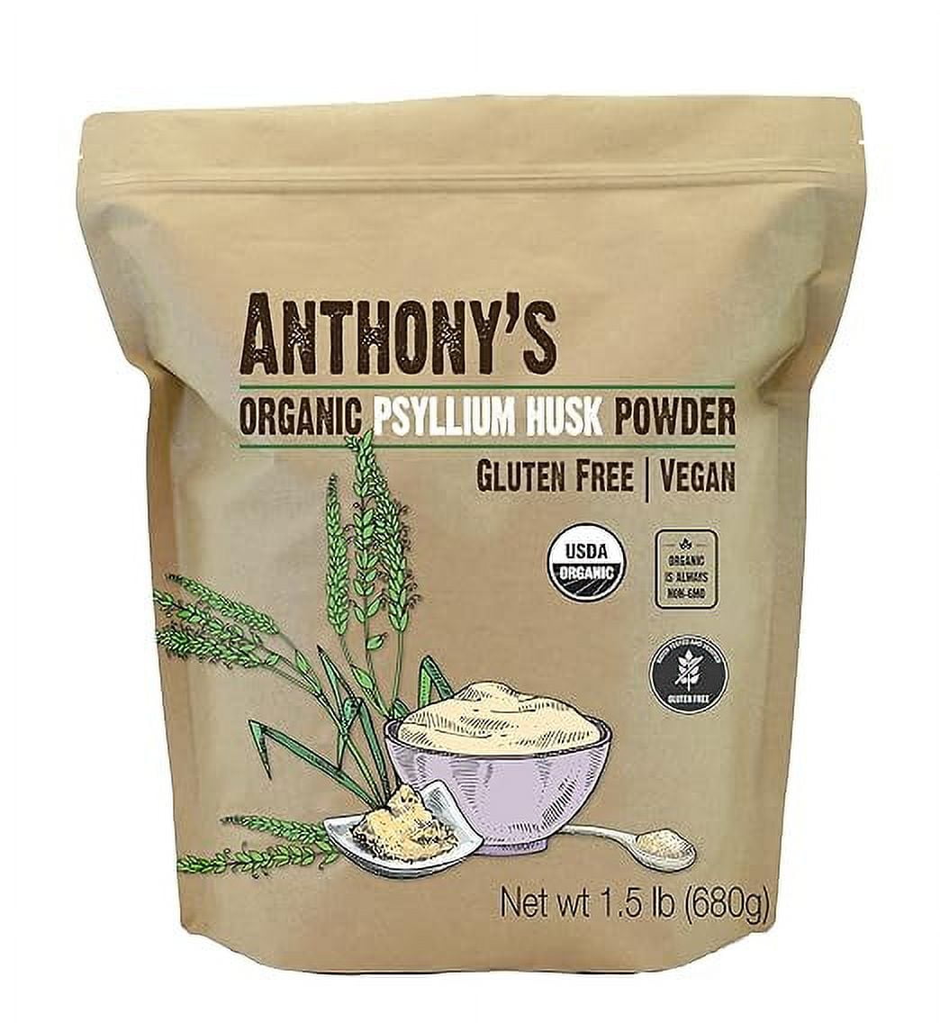 Anthony's Organic Psyllium Husk Powder, 1.5 lb, Gluten Free, Non GMO ...
