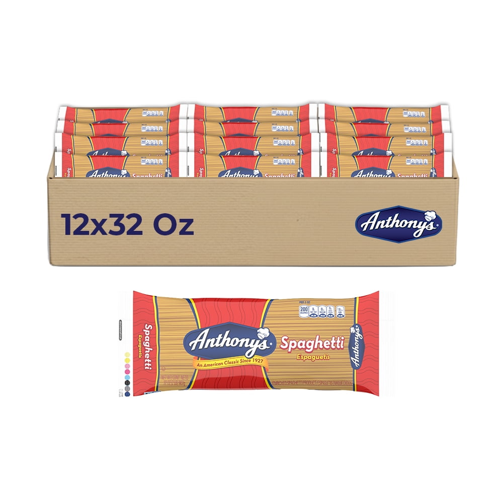 Anthony’s Spaghetti, 12-Pack (32 oz Each) – Traditional Pasta for ...