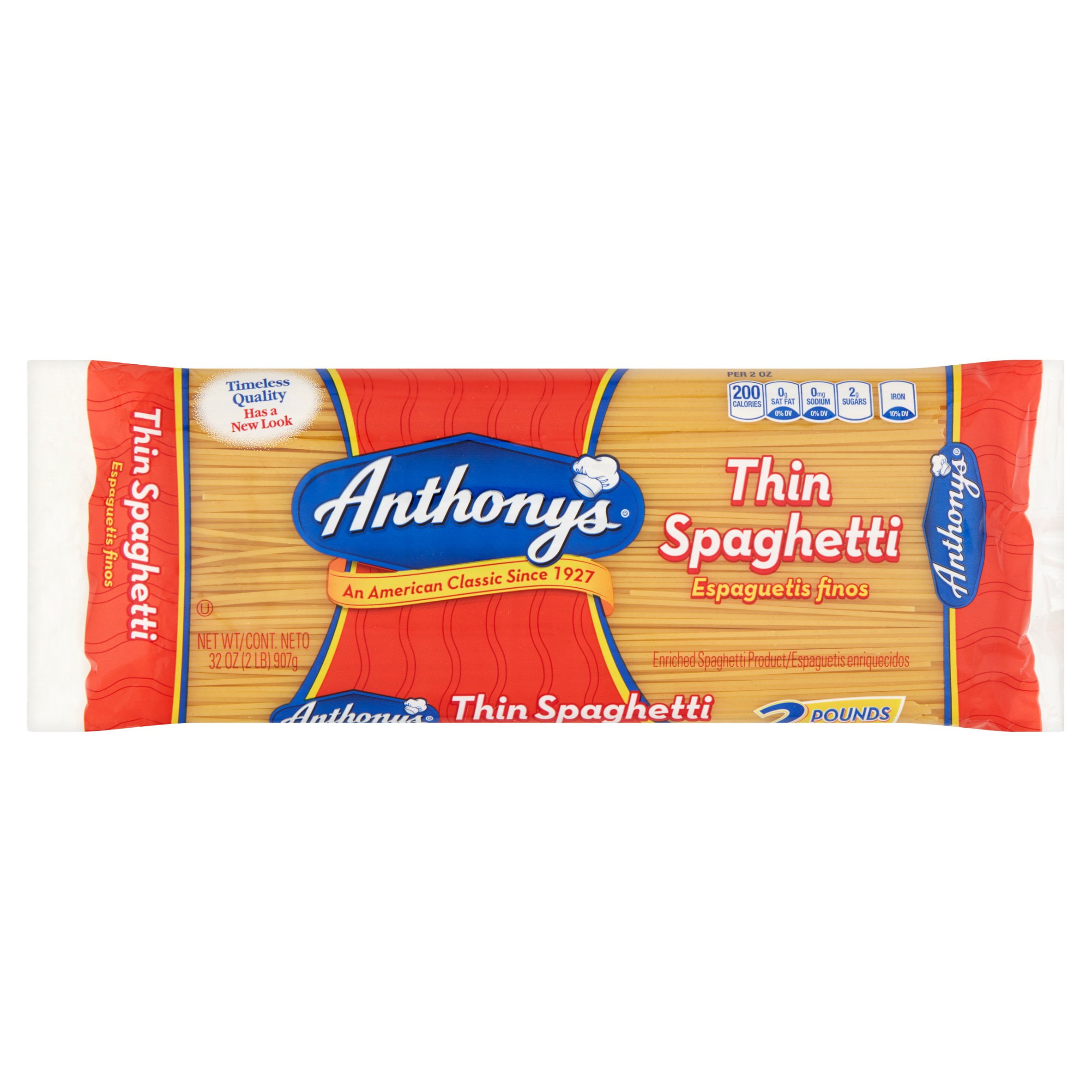 Anthony's Thin Spaghetti Pasta, 32 oz - Walmart.com